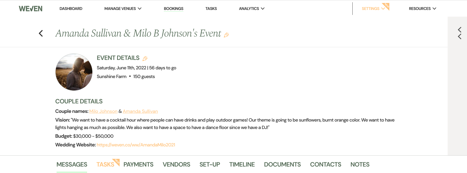 How To Use WEVEN Wedding Venue CRM Demo ⋆ Wedding Venue Owners
